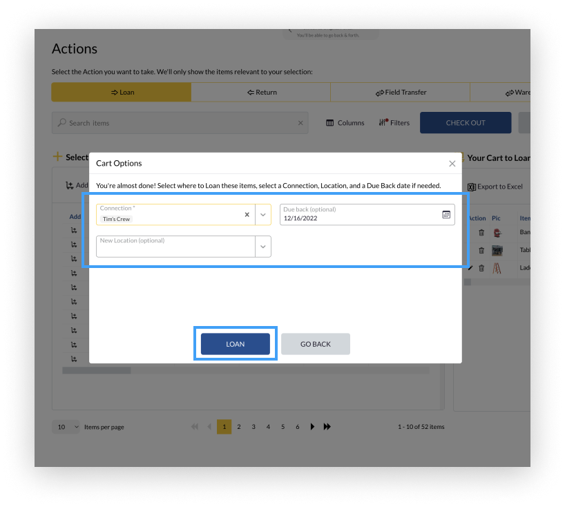 Loan, Borrow, Transfer, and Return Items