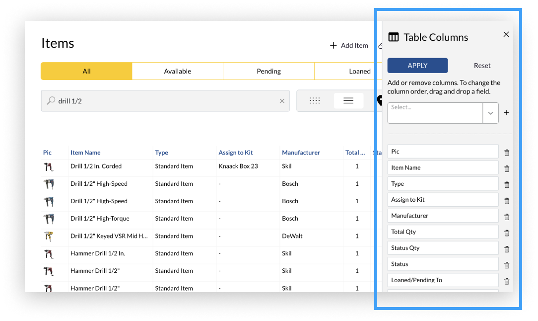 Item Views, Search and Filter