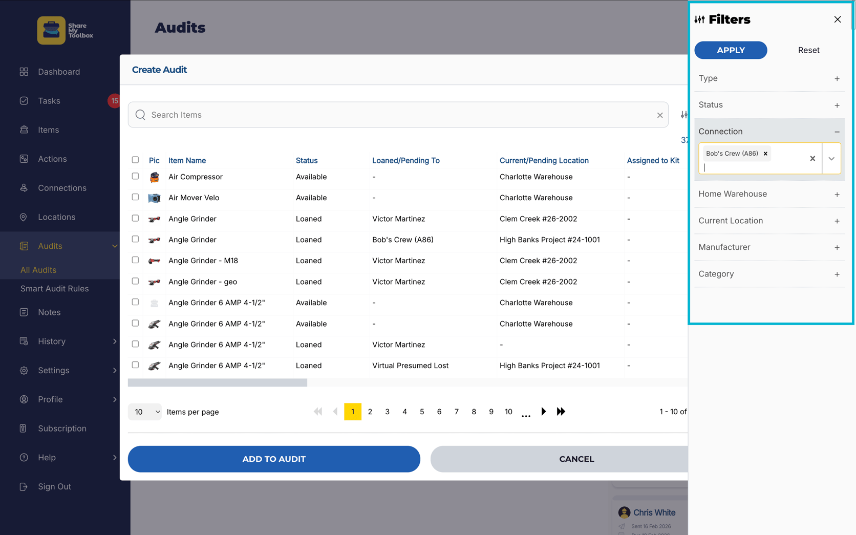 Creating, Receiving, and Conducting an Audit