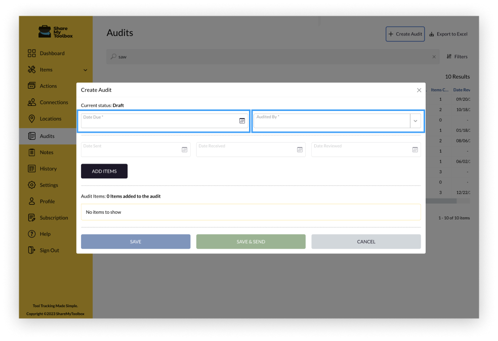 Creating, Receiving, and Conducting an Audit