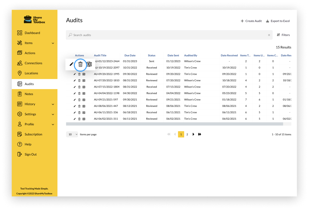 Creating, Receiving, and Conducting an Audit