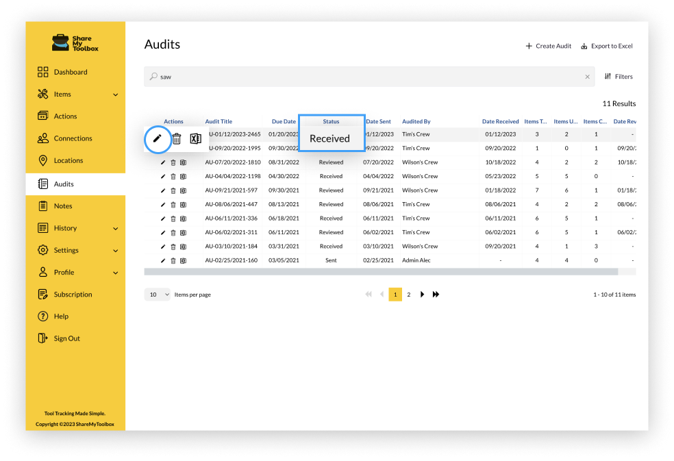 Creating, Receiving, and Conducting an Audit