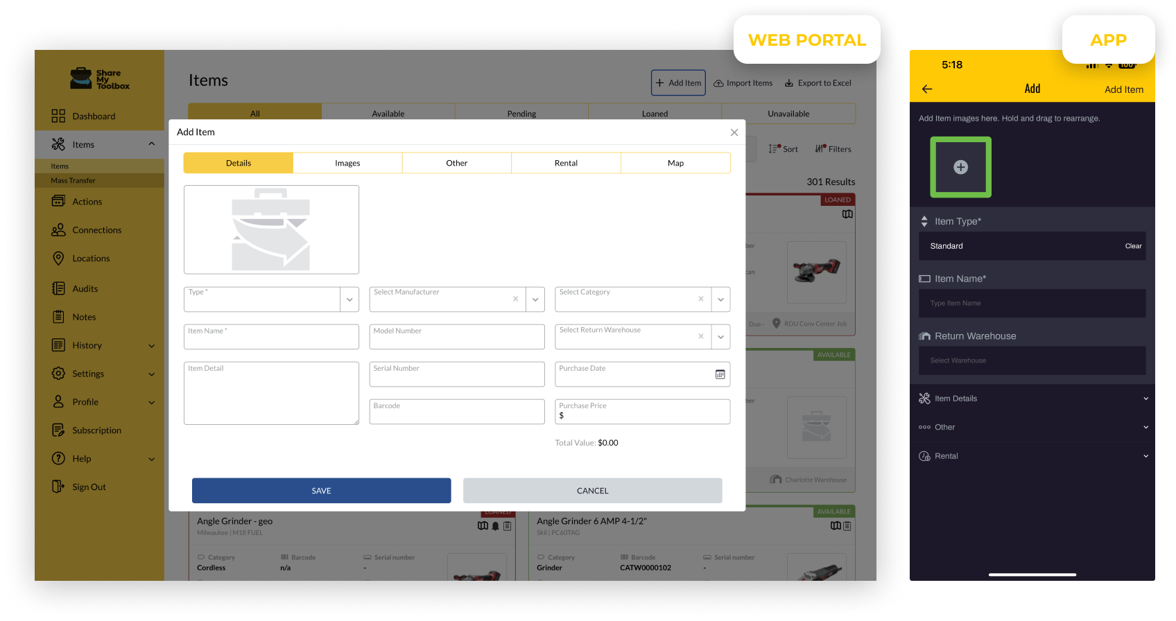 Adding and Editing Items