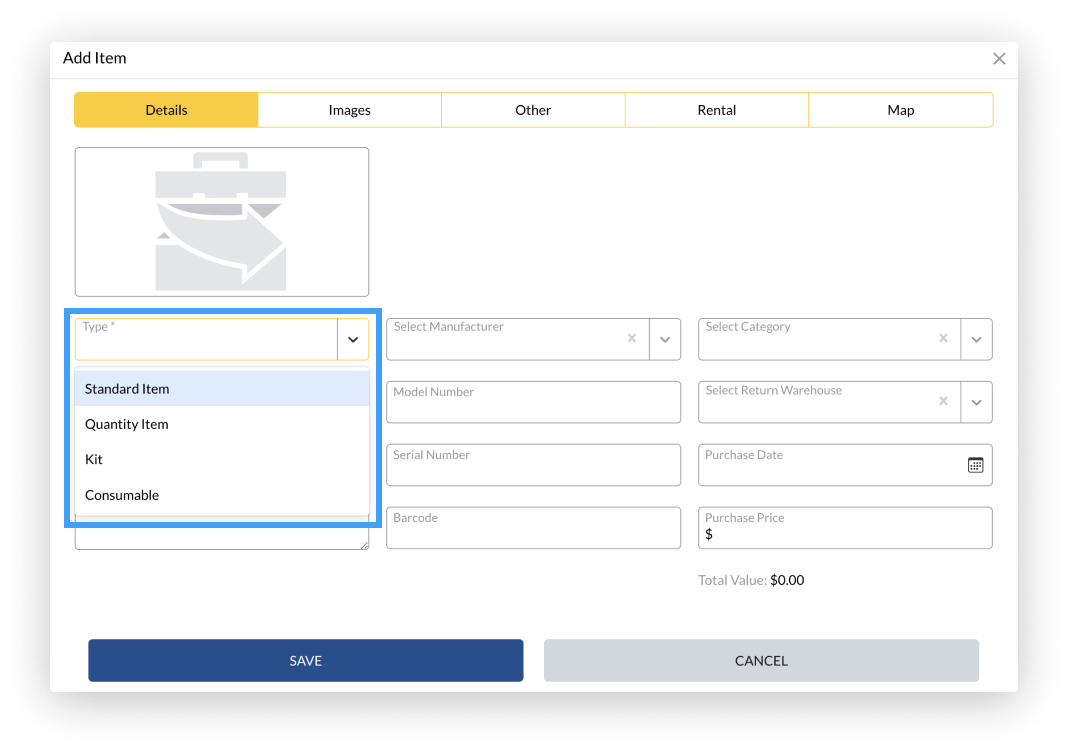 Adding and Editing Items