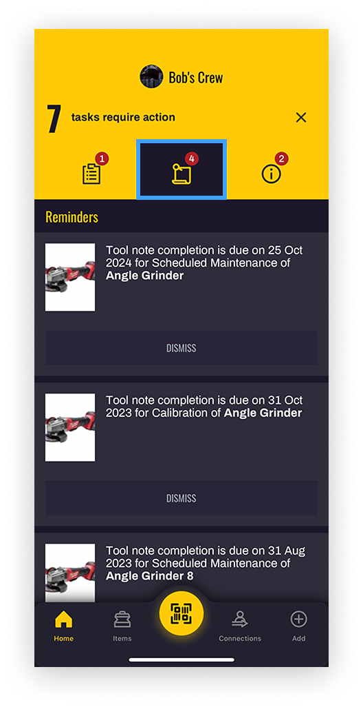 Task Management: Action, Reminder, Info, Global