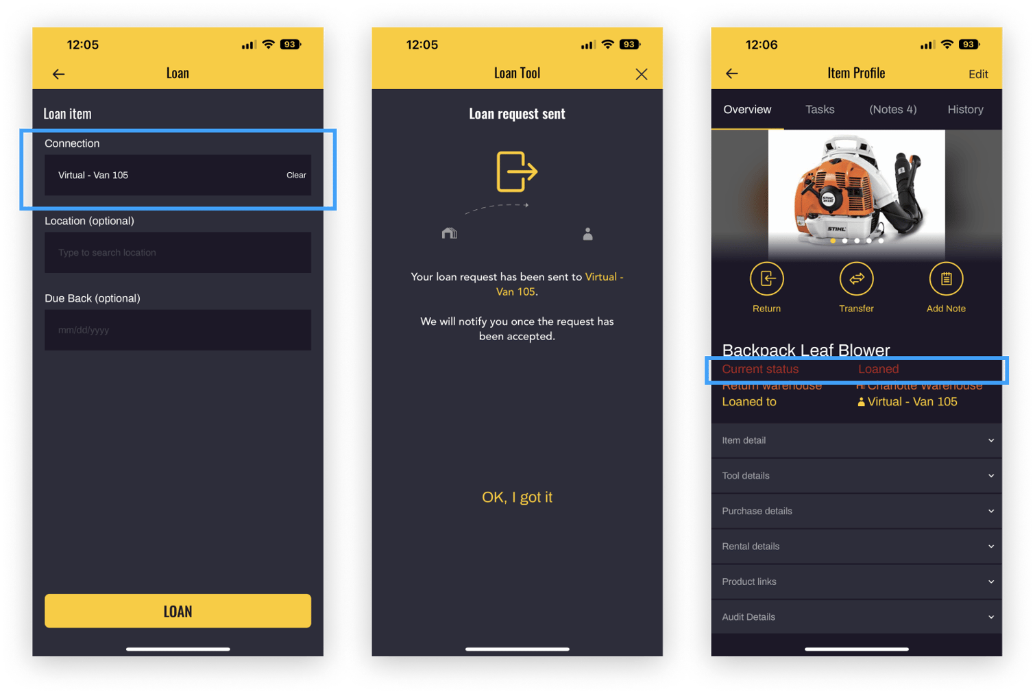 Loan, Borrow, Transfer, and Return Items