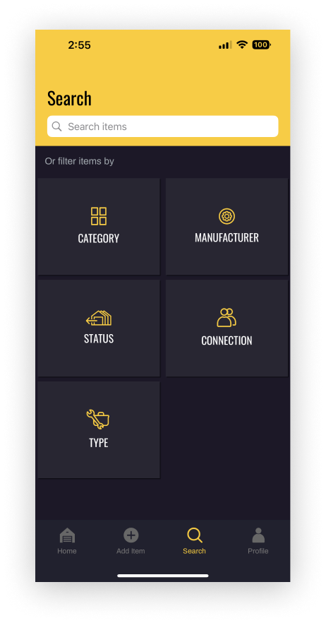 Item Search and Filters